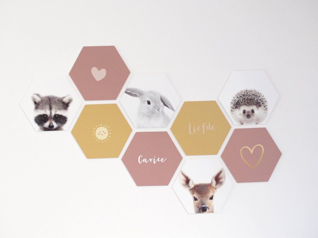 Hexagons aan de muur in de kinderkamer - ps. Cheryl